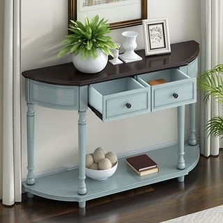 Antique Blue Console Table Wood Sofa Table Living Room Entryway Table ...