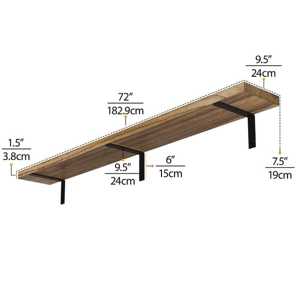 Wallniture Cervo 72 inch Floating Shelf, Wall Shelves for Living Room ...