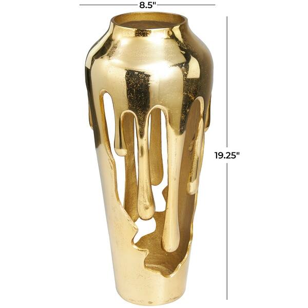 Aluminum Metal Drip Vase with Melting Designed Body - Black, Gold ...