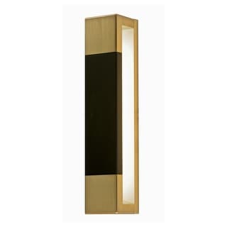 Post 14" LED Sconce - Satin Brass/Black Finish - Bed Bath & Beyond ...