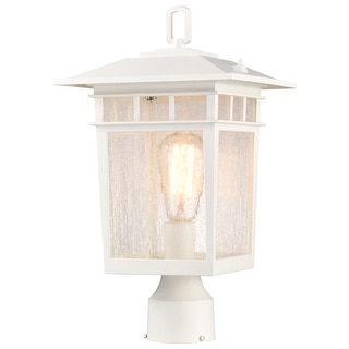 Cove Neck Outdoor Large Post Light Pole Lantern 1 Light White Finish ...