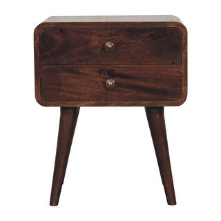 Versatile Solid Wood Curved Nightstand with Stylish Design for Any Home ...