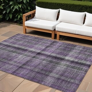 Rafi Plaid Weather Resistant Timeless Fusion Outdoor Rug - Bed Bath ...