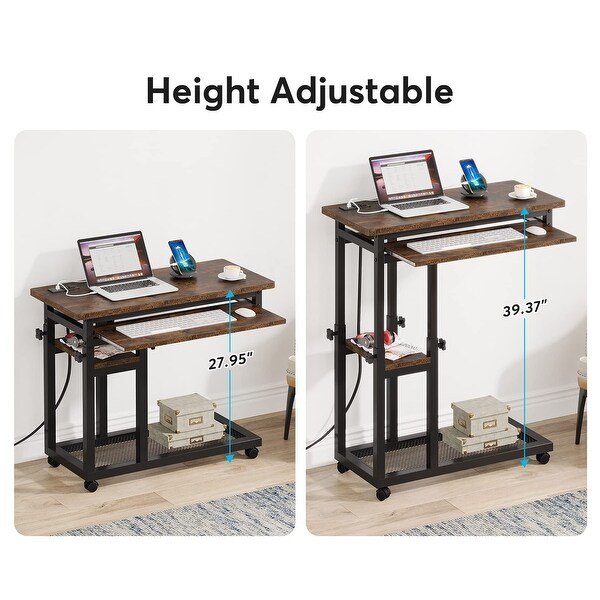 Small Portable Desk with Power Outlet Height Adjustable C Side Laptop Table On Sale Bed Bath Beyond 37068443