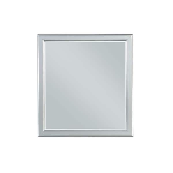 Simple Platinum Wooden Mirror - Black - Bed Bath & Beyond - 39501136