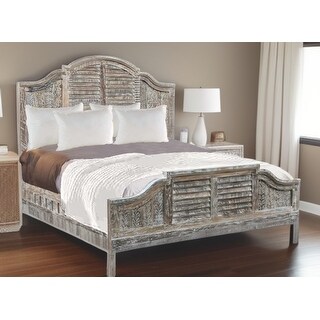 Shutter Scallop Solid Wood King White Bed - Bed Bath & Beyond - 42396247