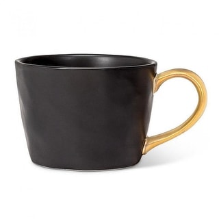 Matte Black With Gold Handle Tea Cup - Bed Bath & Beyond - 39313947