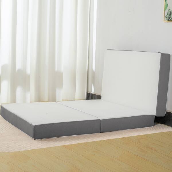Folding Mattress, 3", 4" & 5" Gel Memory Foam Portable Tri-fold ...