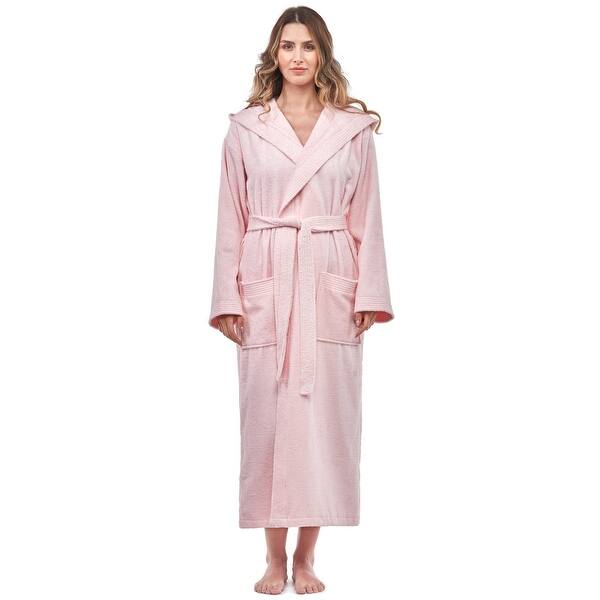 Soft Turkish Terry Cotton Women's Hooded Bathrobe - On Sale - Bed Bath ...