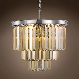 9 Light 20" Golden Teak Glass Fringe Polished Nickel Chandelier & Led ...