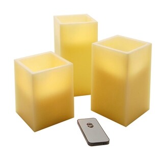 Set of 3 White Remote-Control LED Wax Candles, Multi Sizes - Bed Bath ...