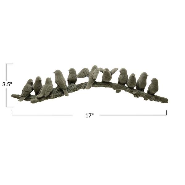 Flocked Resin Sage Birds on Branch - Bed Bath & Beyond - 33786677