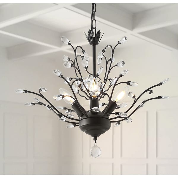 Vintage Black 4-Light Crystal Branch Pendant Lighting Fixture - On Sale ...