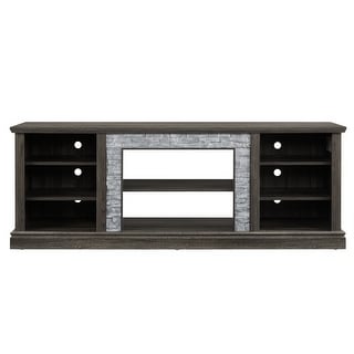 Large Living Room TV Stand with Faux Stacked Stone Surround for TVs Up ...