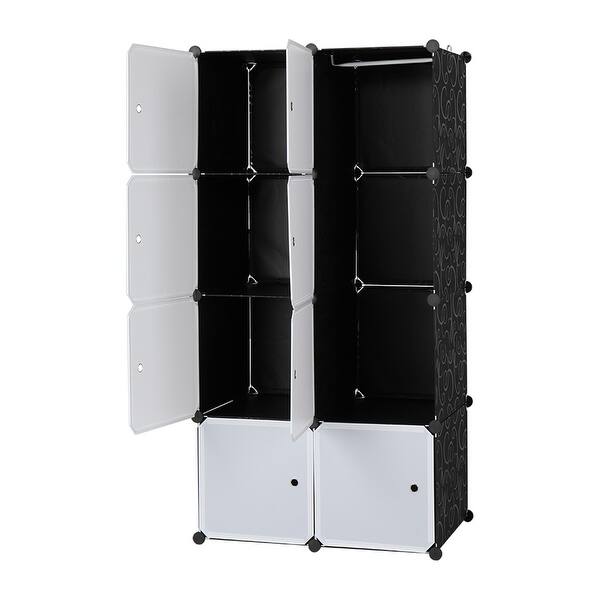8 Cube Stackable Plastic Cube Storage Shelves Modular Cabinet Hanging ...
