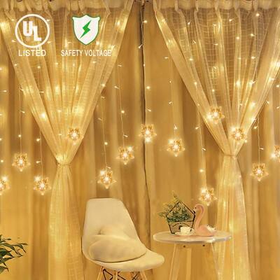 Star Curtain String Light, 100 LED Window Curtain Lights - Medium ...