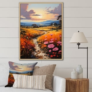 Designart "Farm Summer Fauvist Field V" Farm Framed Wall Art Prints ...