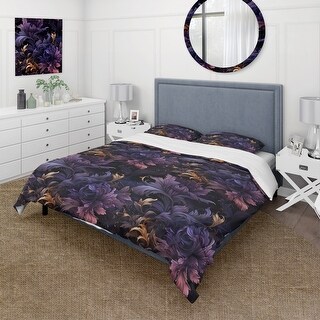 Designart "Enchanted Dusk Moody Patterns II" Cottage Bedding Cover Set ...