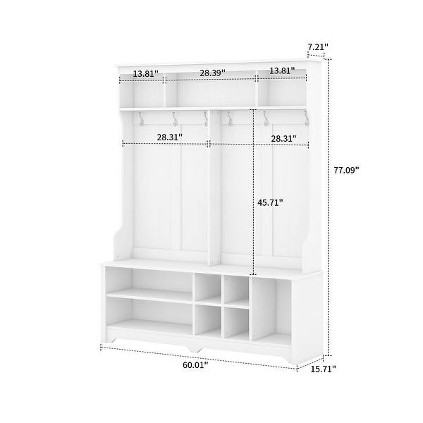 Minimalist Freestanding All-in-One Multifunctional Tall Hall Tree - Bed ...