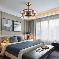 5-Light Gold Caged Reversible Ceiling Fan with Remote Control - On Sale ...