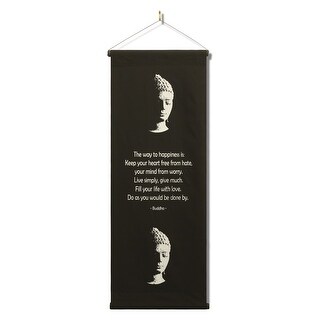 Inspirational Wall Hanging Scroll "Buddha - The Way To Happiness ...