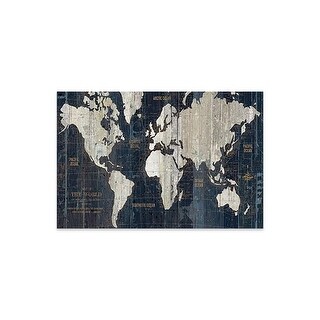 Old World Map Blue Print On Acrylic Glass by Wild Apple Portfolio - Bed ...