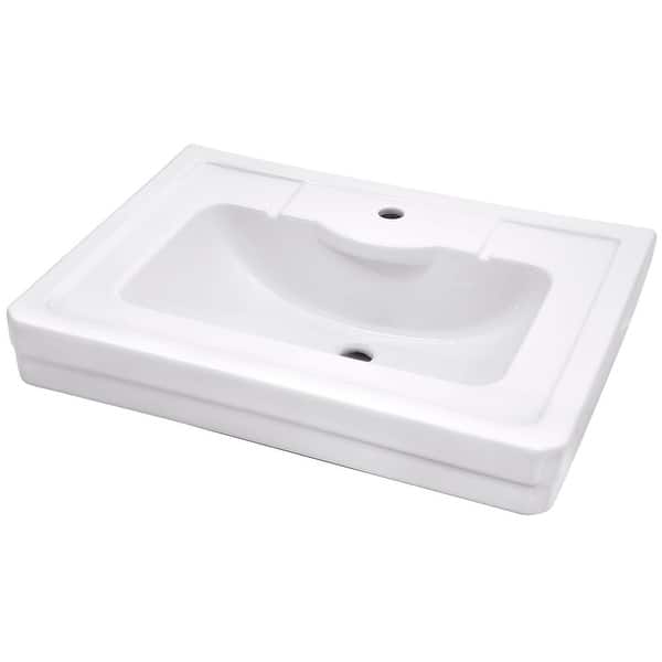 DXV Fitzgerald 28" Rectangular Fireclay Pedestal Bathroom Sink with ...