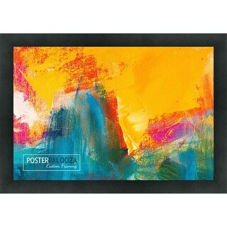 24x17 Contemporary Black Complete Wood Picture Frame with UV Acrylic ...