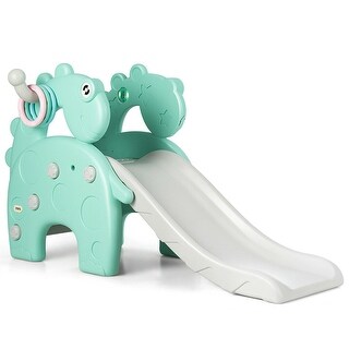 3 in 1 Toddler Climber Slide Set w/ Toss Toy & Basketball Hoop Indoor ...