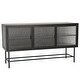 TV Console Table with Enclosed Storage, Wide Countertop Glass Doors ...