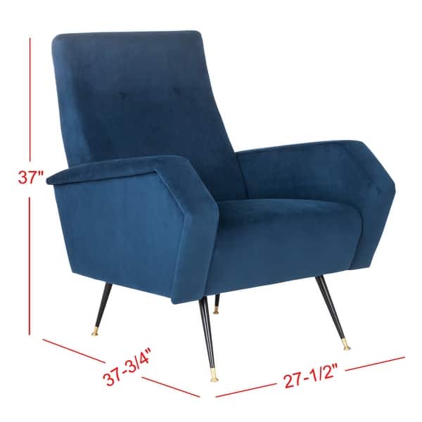 SAFAVIEH Mid-Century Modern Retro Aida Velvet Navy Club Chair - 28" W x ...