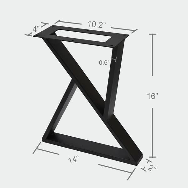 Home Soft Things Z Shape Iron Table Legs 2 Pieces Side Table legs ...