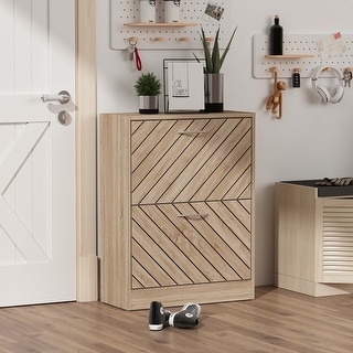 22.4"W Modern Shoe Storage Cabinet,Fold-out Drawer - Bed Bath & Beyond ...