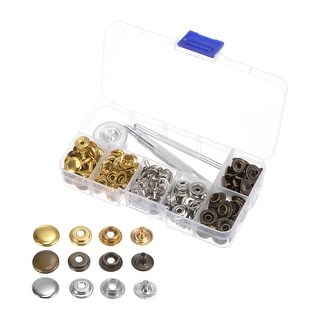45 Sets Snap Fasteners Kit with 3 Setter Tools & Storage Box for ...