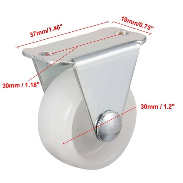 1.2Inch Fixed Caster Wheels PP Top Plate Mounted Caster Wheel 11lb ...