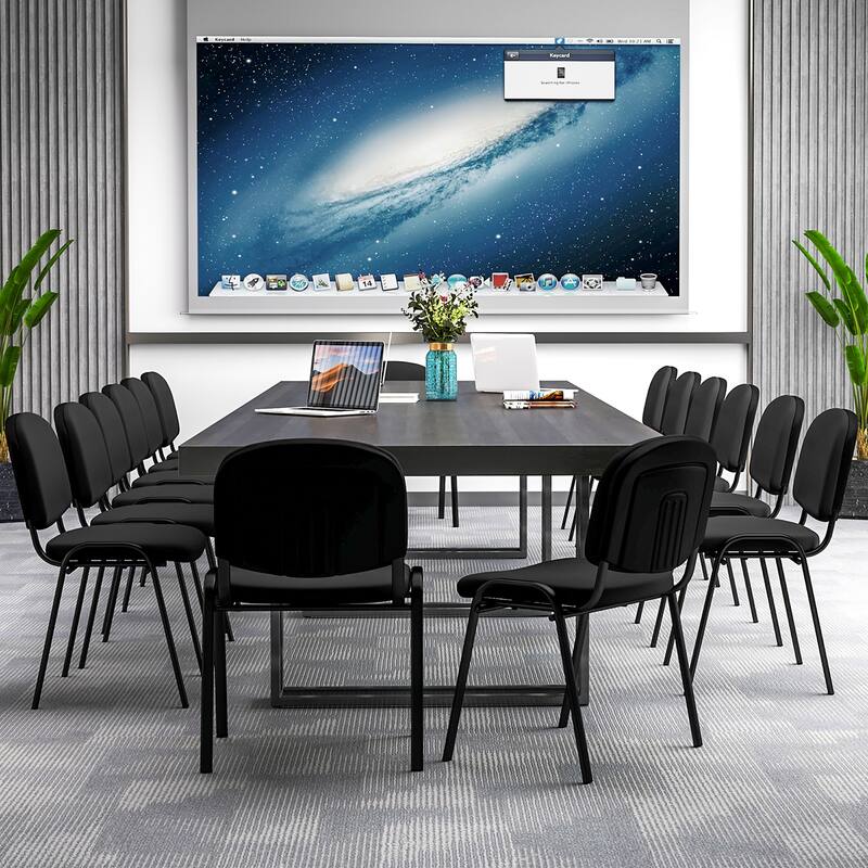 Gymax Set of 5 Stackable Mid Back Conference Guest Reception Chair ...