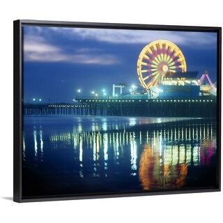 "Municipal Pier Santa Monica CA" Black Float Frame Canvas Art - Bed ...