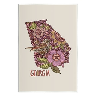 Stupell Intricate Georgia State Bird & Flower Detailed Floral Design ...