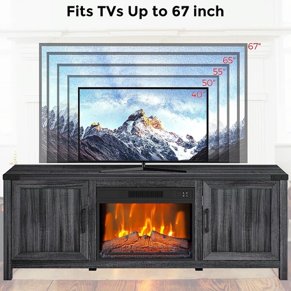 Electric Fireplace TV Stand for TVS Up to 65 inch Black