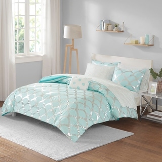 Lorna Metallic Comforter Set with Bed Sheets - Bed Bath & Beyond - 39135258