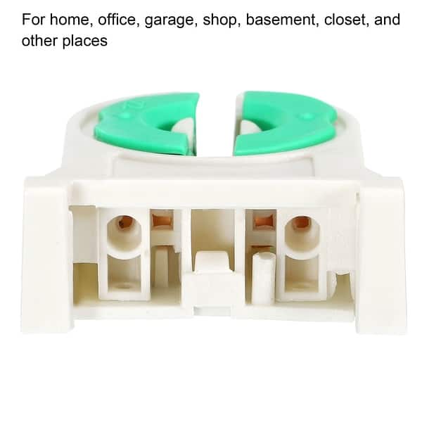 T8 Lamp Holder Socket Non-Shunted Light Holder White and Green - Bed ...