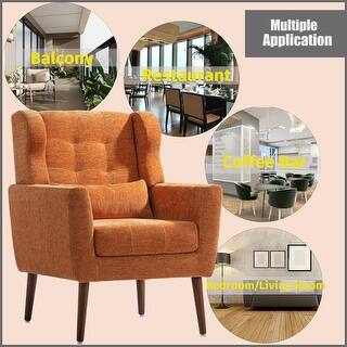 Chenille Accent Chair Reading Chair Living Room Orange Lounge Chairs ...