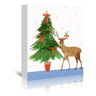 5" x 7" Cheerful Deer by Pi Holiday Wrapped Canvas Wall Art ...