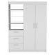 Kenya 3-Drawer Armoire with 3 Upper Shelves, 2 Hangers, Metal Handles ...