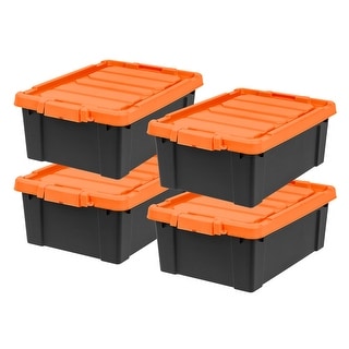 IRIS 11 Gal. Store-It-All Storage Tote in Black (4-Pack) - Bed Bath ...