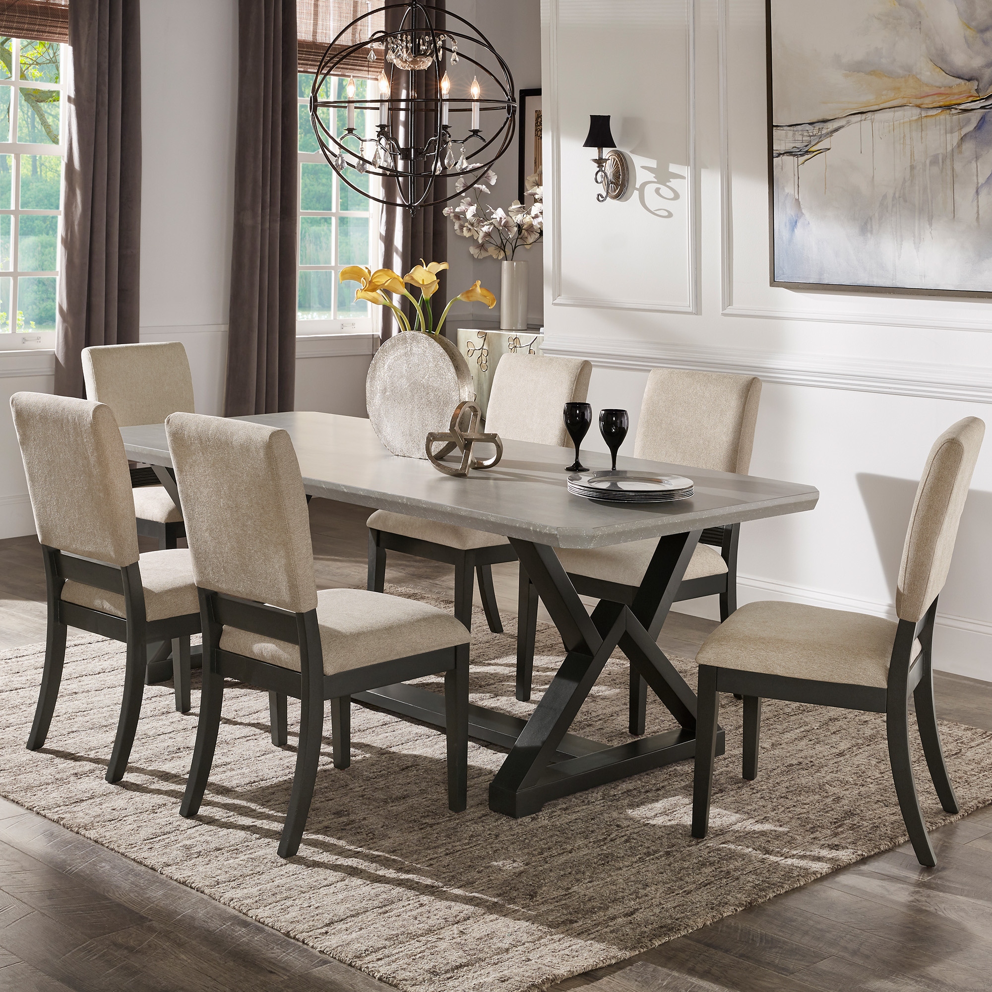 Fiber dining table with chair store