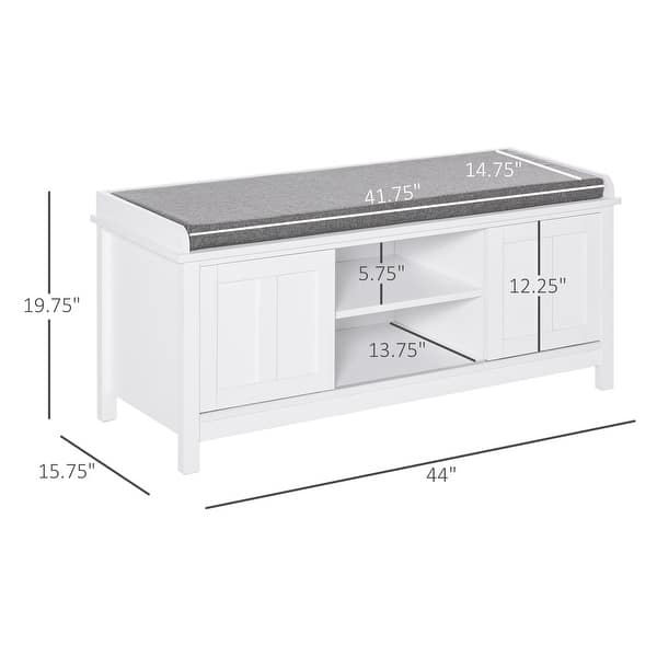 HOMCOM Entryway Shoe Bench Storage Ottoman with Adjustable Shelving, 6 ...