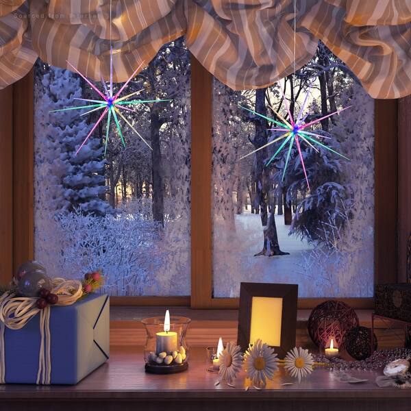 2 Pack LED Firework Hanging Fairy String Lights, For Christmas, Party ...