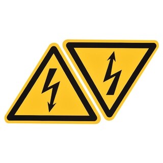 Triangle Electrical Shock Risk Warning Sign Self Adhesive Yellow 10pcs ...