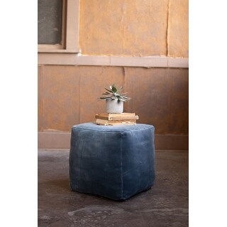 Velvet Poof - Steel Blue - 18.5-inch Tall - Bed Bath & Beyond - 35358093